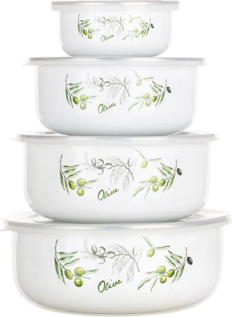 Sada smaltovaných misek Olives 4 ks, BANQUET