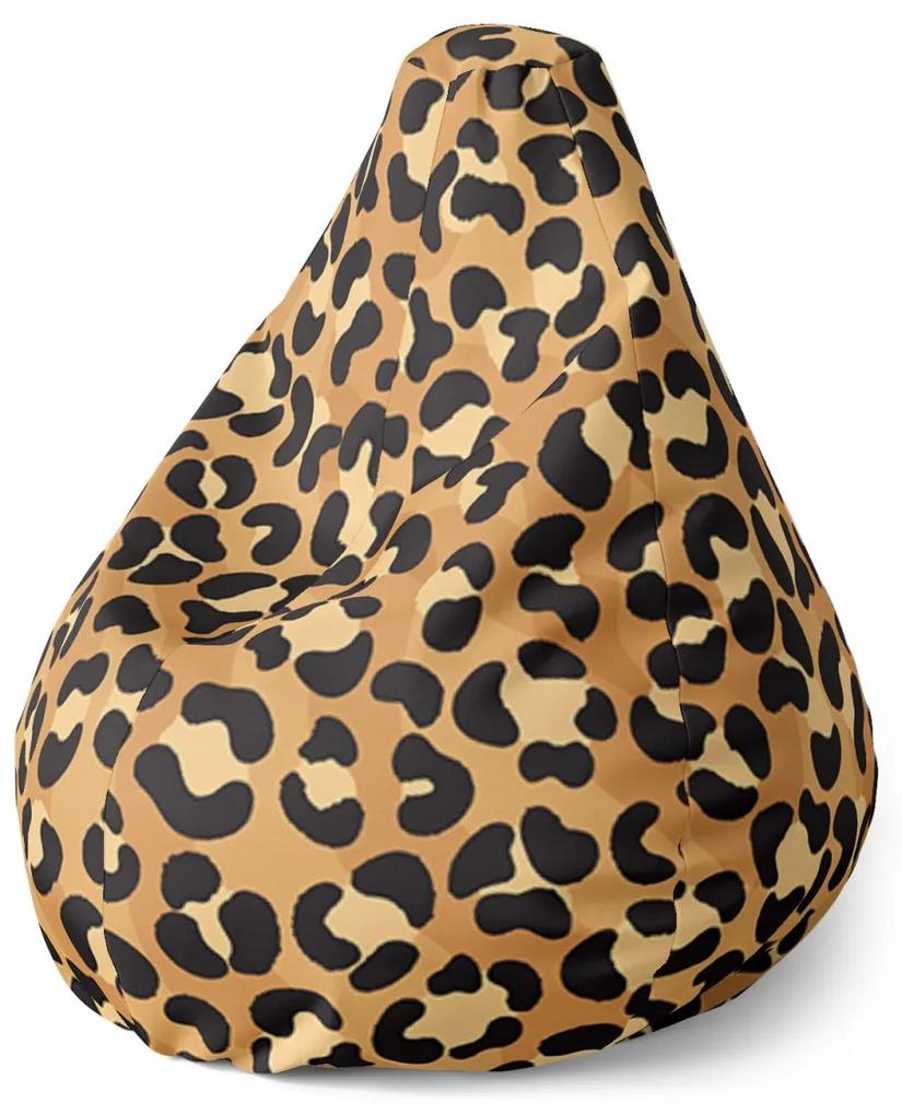 Sablio Sedací vak Pear Gepardí vzor - 140 x 100 x 25 cm