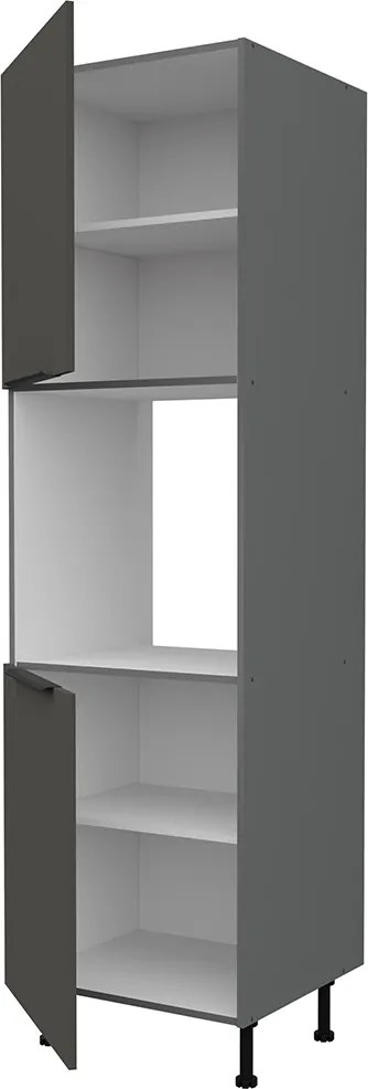 ARIA pi | vysoká skříňka 60 DP-215 2F na vestavnou troubu | 60 cm | ANTI FINGERPRINT povrch | antracit/šedá grafit