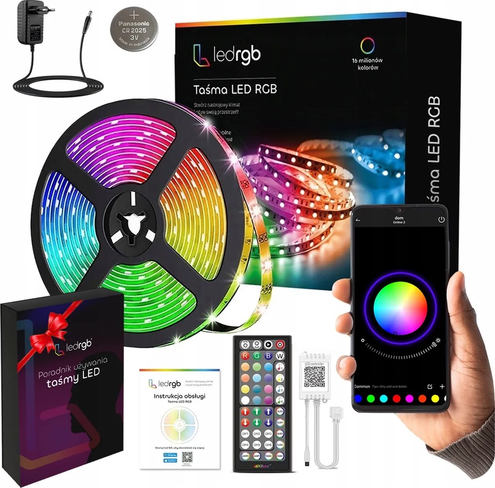 Led pásek 10M Rgb 5050 Bluetooth Mobilní Aplikace Dálkový Ovladač Hudba Set 12V