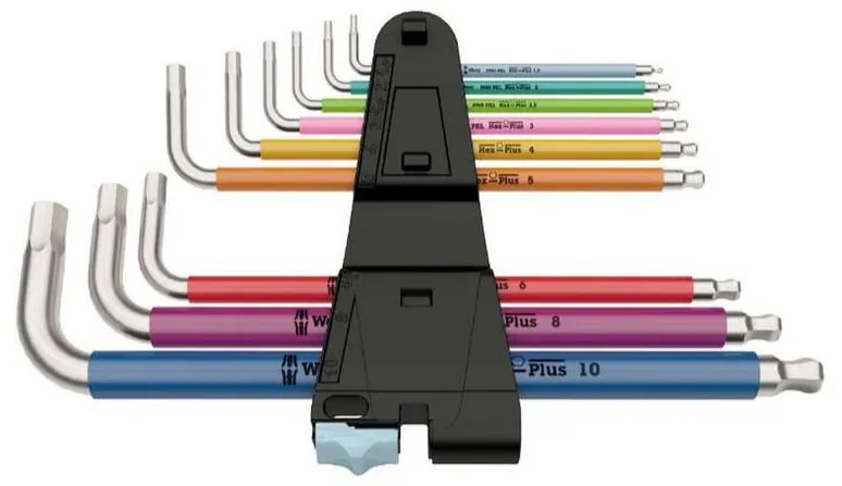 Wera 022669 Zástrčné klíče inbus 3950/9 Hex-Plus Multicolour Stainless 1, nerezová ocel (Sada 9 dílů)
