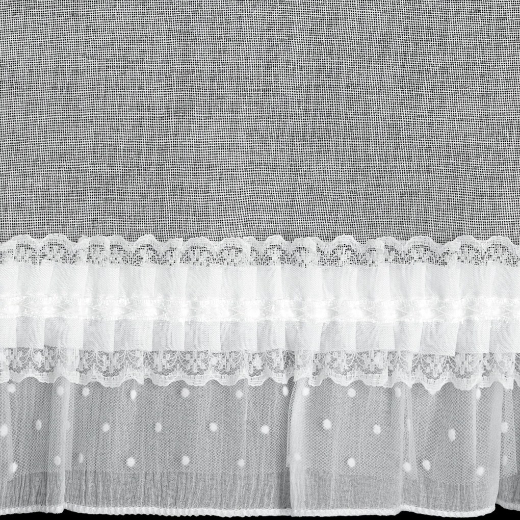 KRÁTKÁ ZÁCLONA NA POUTKÁCH MARY 60X150 CM BÍLÁ