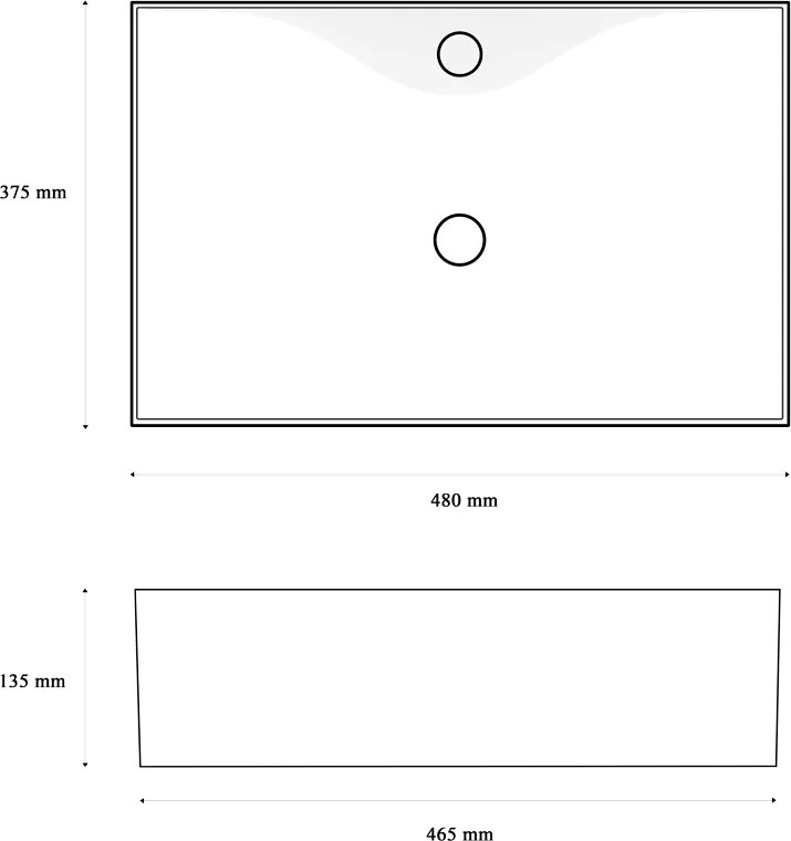Gamma Yogi, umyvadlo na desku 480x375x135 mm, bílá lesklá, GMA-UC-YOGI