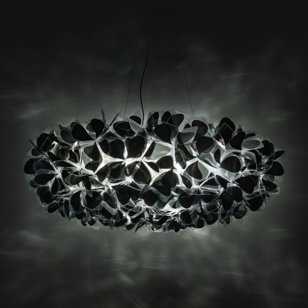 Slamp Clizia Mama Non Mama 130 black, designové svítidlo s černým kabelem, 15x12W E27, prům. 130cm