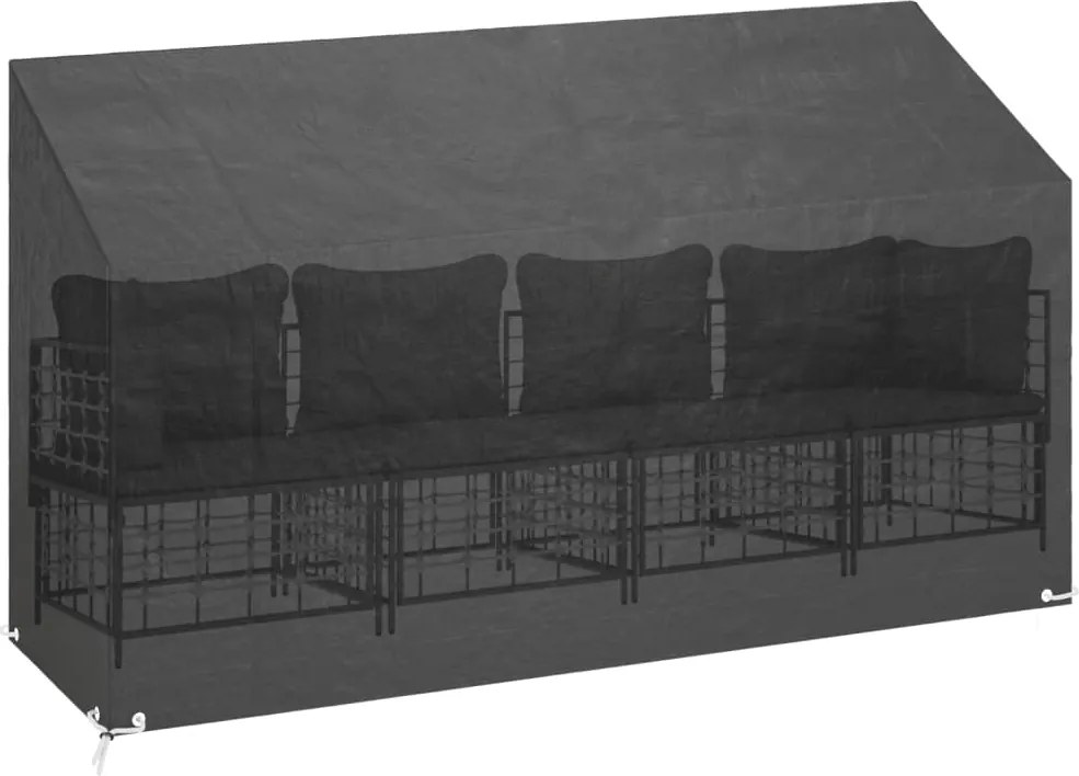 Plachty na zahradní lavice 2 ks 12 oček 210 x 70 x 70/88 cm PE 3155392