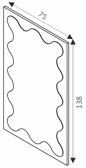 MARIDEX Zrcadlo - NOMA N11, 75 x 138 cm, bílá