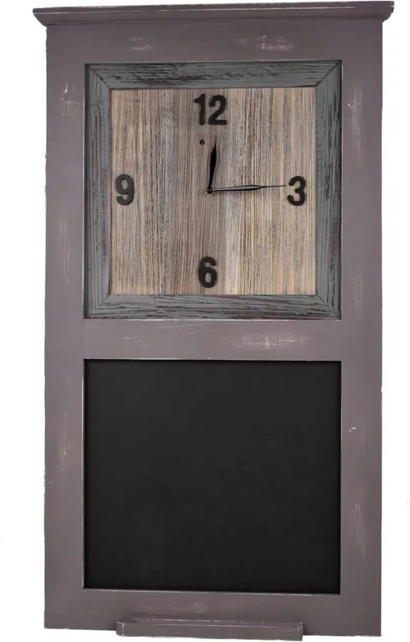 Dřevěné hodiny s tabulí Ego Dekor, 49,5 x 85,5 cm