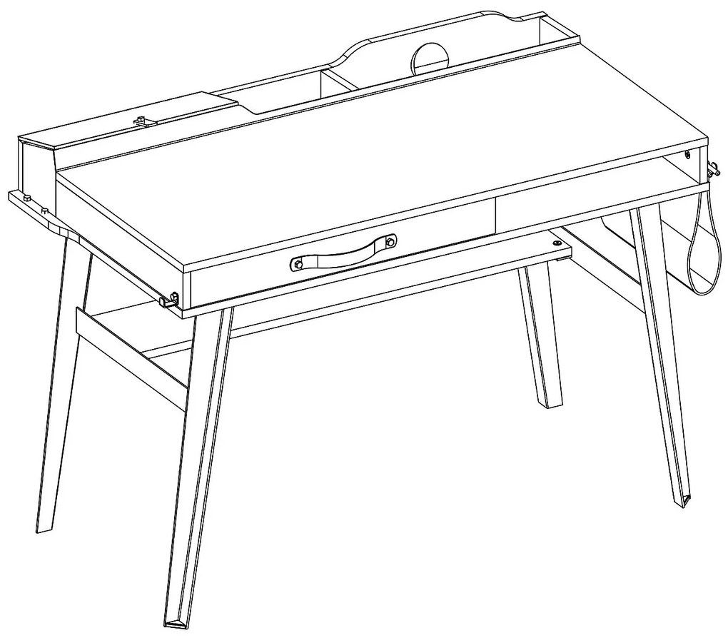 Malý psací stůl Nebula - šedá/černá
