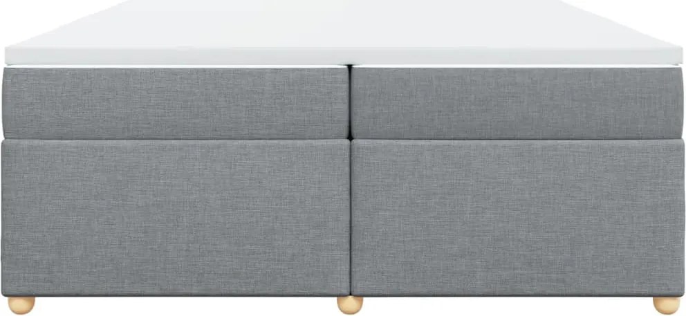 Box spring postel s matrací světle šedá 200 x 200 cm textil 3285401