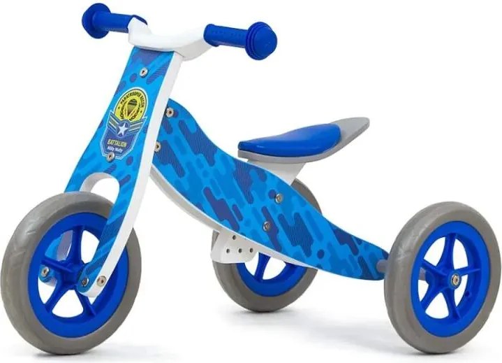 Dětské multifunkční odrážedlo 2v1 Milly Mally Cool Blue Army