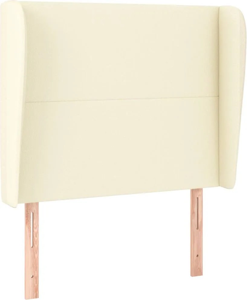 Čelo postele typu ušák krémové 103 x 23 x 118/128 cm umělá kůže 3117762