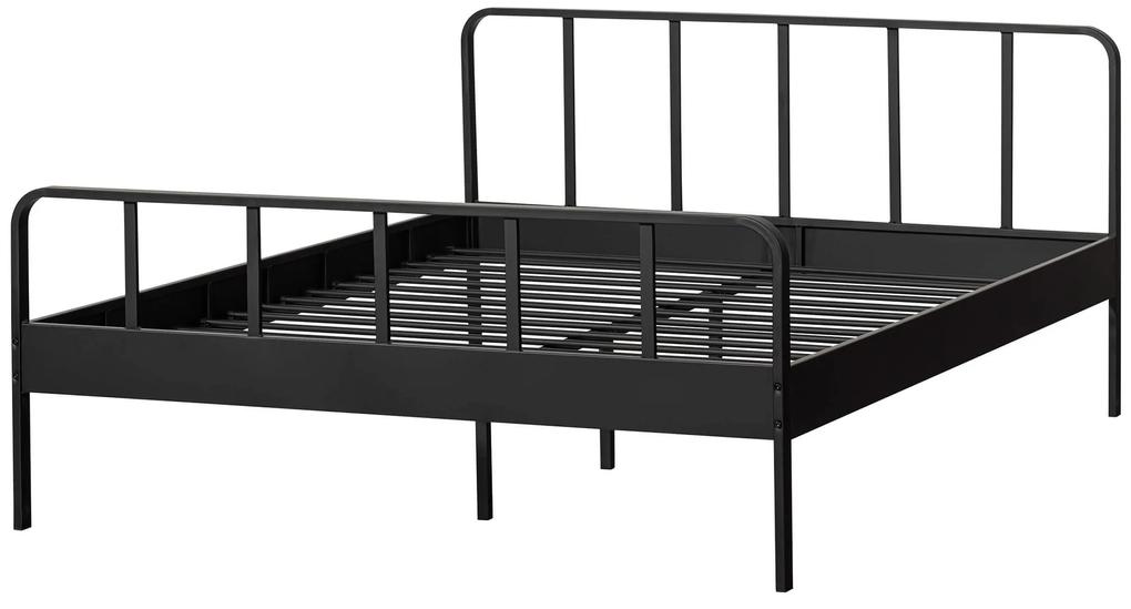 Kovová postel 160 x 200 cm emesa černá MUZZA
