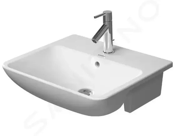 DURAVIT - ME by Starck Umyvadlo zápustné 550x455 mm, s 1 otvorem pro baterii, s WonderGliss, alpská bílá (03785500001)