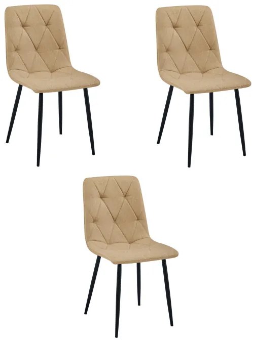 Set tří jídelních židlí LIBRA hnědé / černé nohy (3 ks)