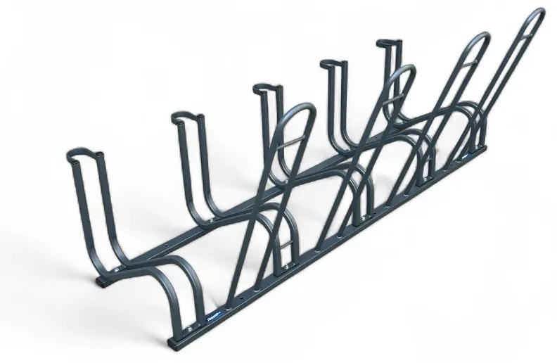 Stojan na kolo s rámem k uzamčení KACERLE KS-370 Barva: prášková barva (antracit), Počet kol: pro 3 kola, Osová vzdálenost mezi držáky: 40 cm