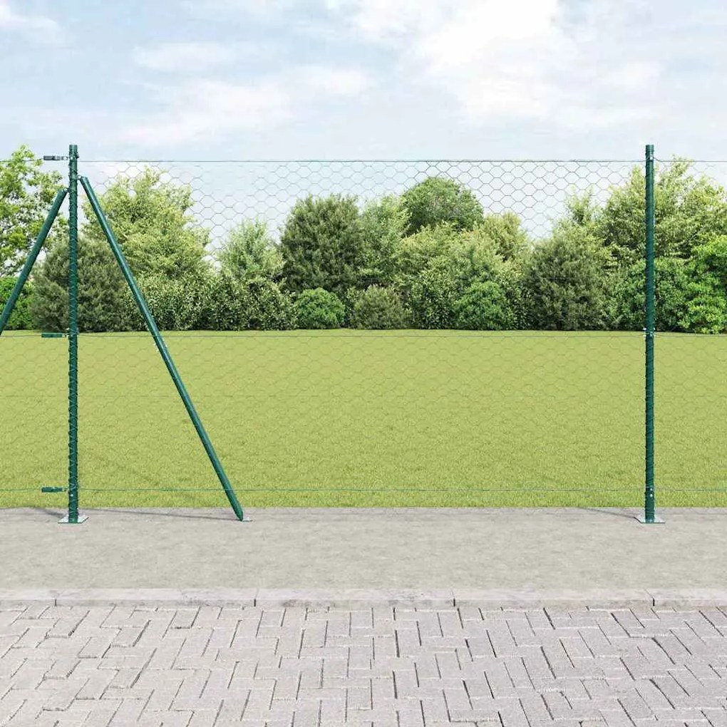 Hexagonální plot s betonovým základem 100 x 1,4 m Zelená 3353598