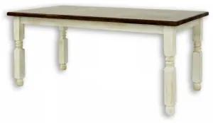 Jídelní stůl z masivu MES 01 B 90x160 výběr moření, 01Moření K16 - antická bílá, 02Moření horní desky K03 - bílá patina