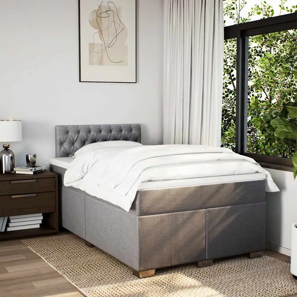 Box spring postel s matrací taupe 120x190 cm textil 3285838