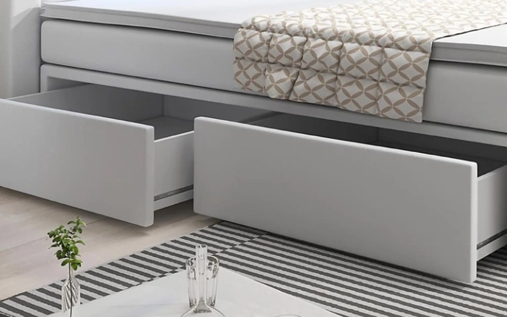 M&B postele Boxspring postel BELLISSIMO s úložným prostorem (4 šuplíky) Velikost postele: 160 × 200 cm, Výběr matrace: Oboustranná pružinová matrace …
