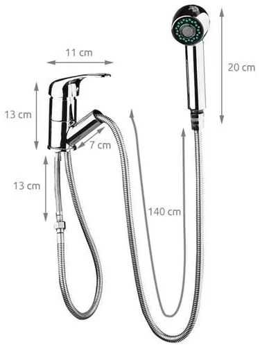 ISO Dřezová páková baterie s vytahovací sprchou, chrom, 8621 5902