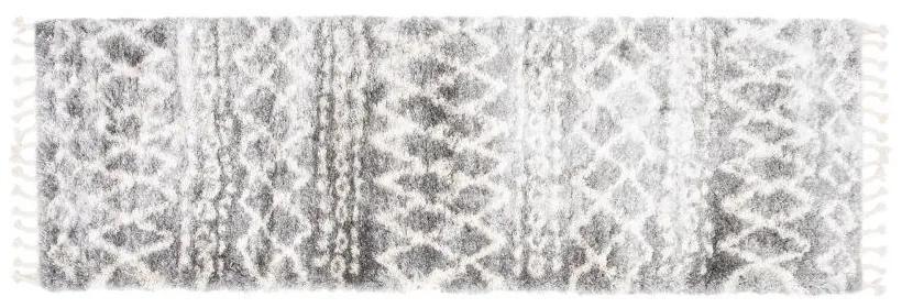 Kusový koberec shaggy Apache šedý atyp 60x200cm