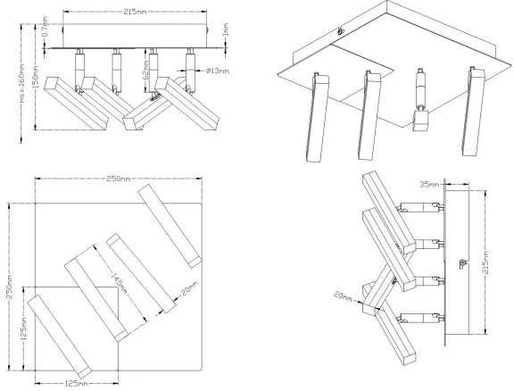 Trio - LED Bodové svítidlo OPIUM 4xLED/4,5W/230V