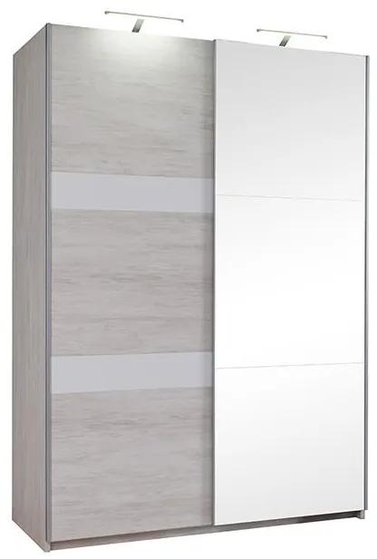 Denver - šatní skříň SZ150 + zrcadlo - bílá lesk