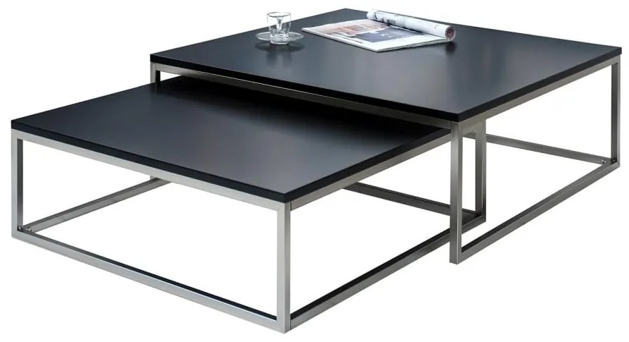 INV Konferenční stolek DESTIN Set 2ks černá