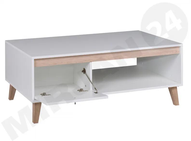 Konferenční stolek Naviedo NV08, Barva: bílá matná / dub san remo světlý