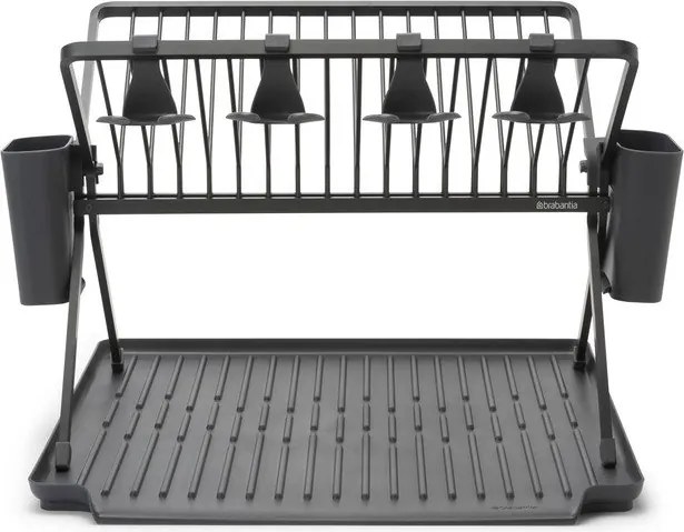 Tmavě zelený kovový dvoupatrový odkapávač 42x51 cm – Brabantia