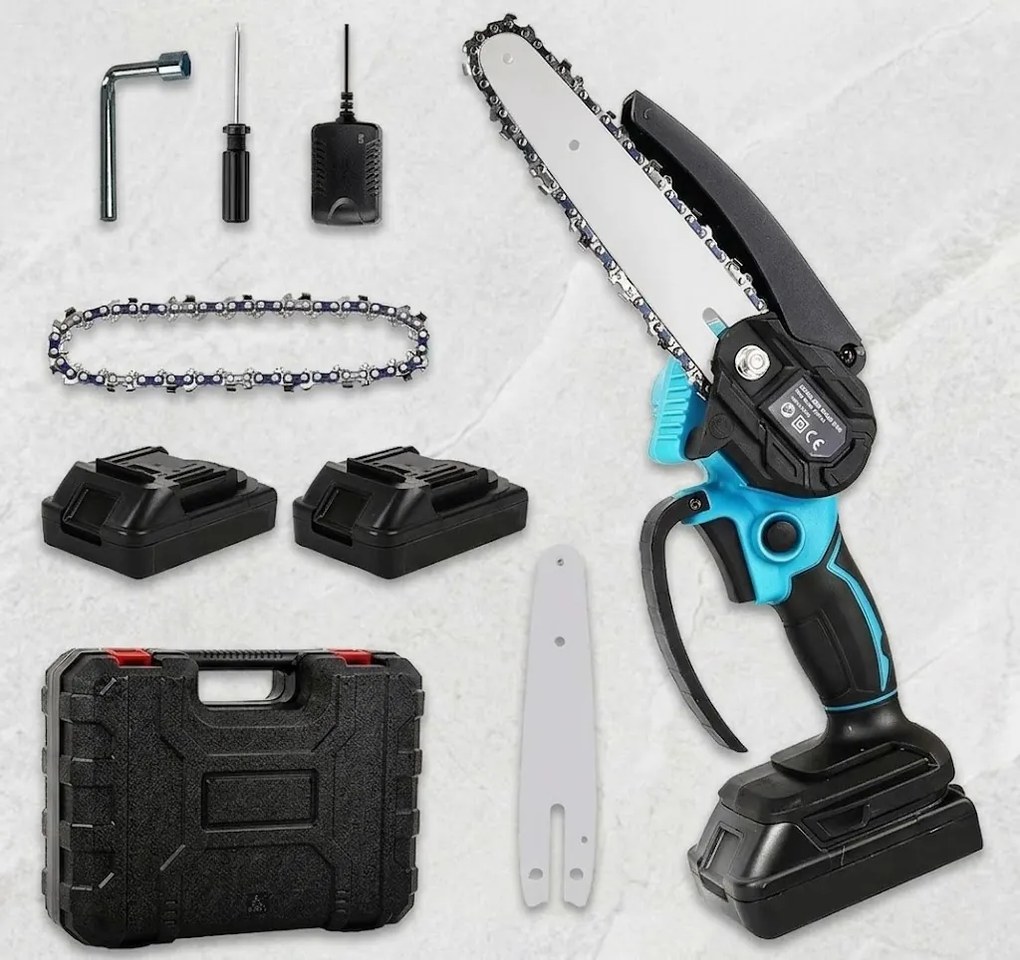 Akumulátorová ruční pila 8″ WORTH AIR KE24-286 + 2x baterie 21 V + příslušenství + kufřík