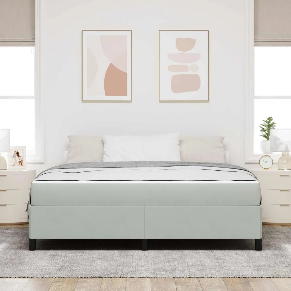 Rám postele Světle šedá 180 x 200 cm textil 3399078