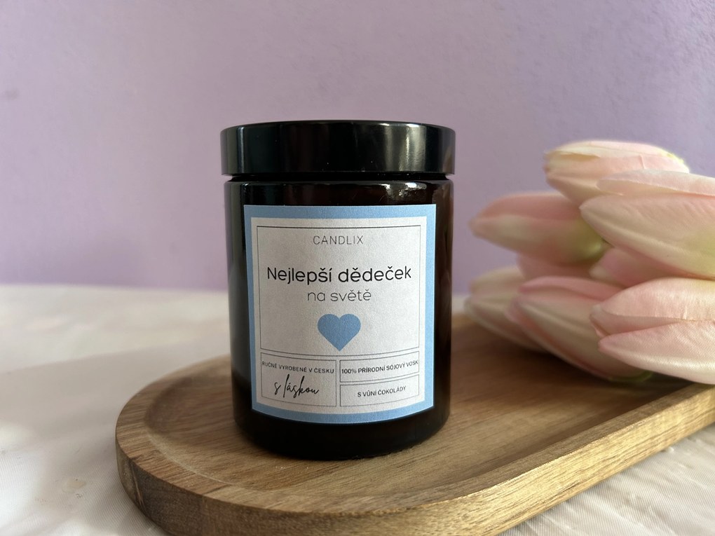 Sójová svíčka nejlepší dědeček | 180ml Vůně: Levandule