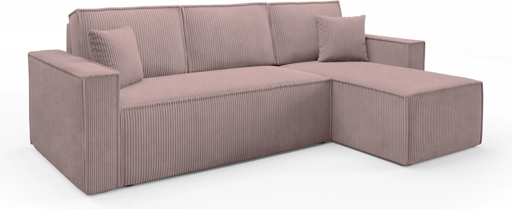 Rohová rozkládací sedací souprava do L BASIC, 240 cm, s úložným prostorem Roh pohovky: Levý roh, Barva látky: Černá (Poso 135)