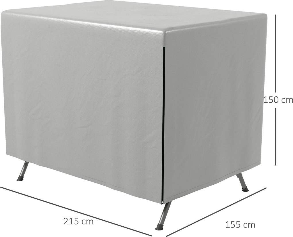 Kryt na zahradní nábytek Ochranný kryt na venkovní nábytek, 215 cm x 155 cm x 150 cm, šedý