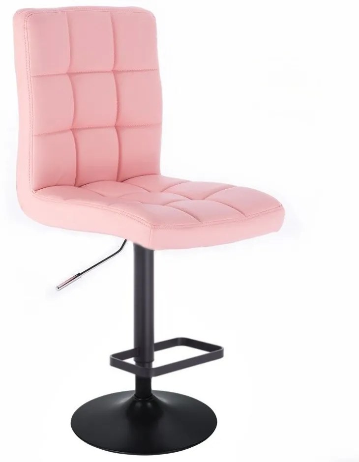 LuxuryForm DESIGN Barová židle TOLEDO na černé kulaté podstavě - růžová