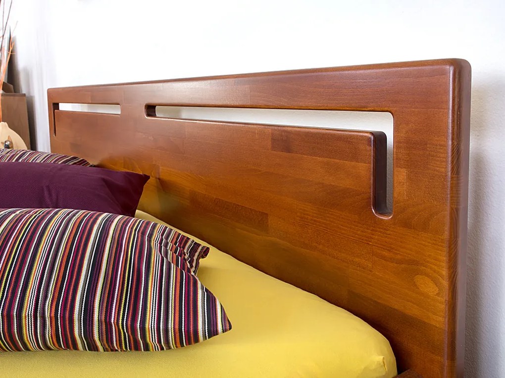 Postel Florencia, čelo rovné s výřezy L 180,160 Domestav F129 Materiál: Buk cink, Barevne provedení: Přírodní provedení-lak, Specifikace: 160x200