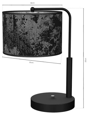 Stolní lampa SATINO 1xE27/60W/230V černá/šedá