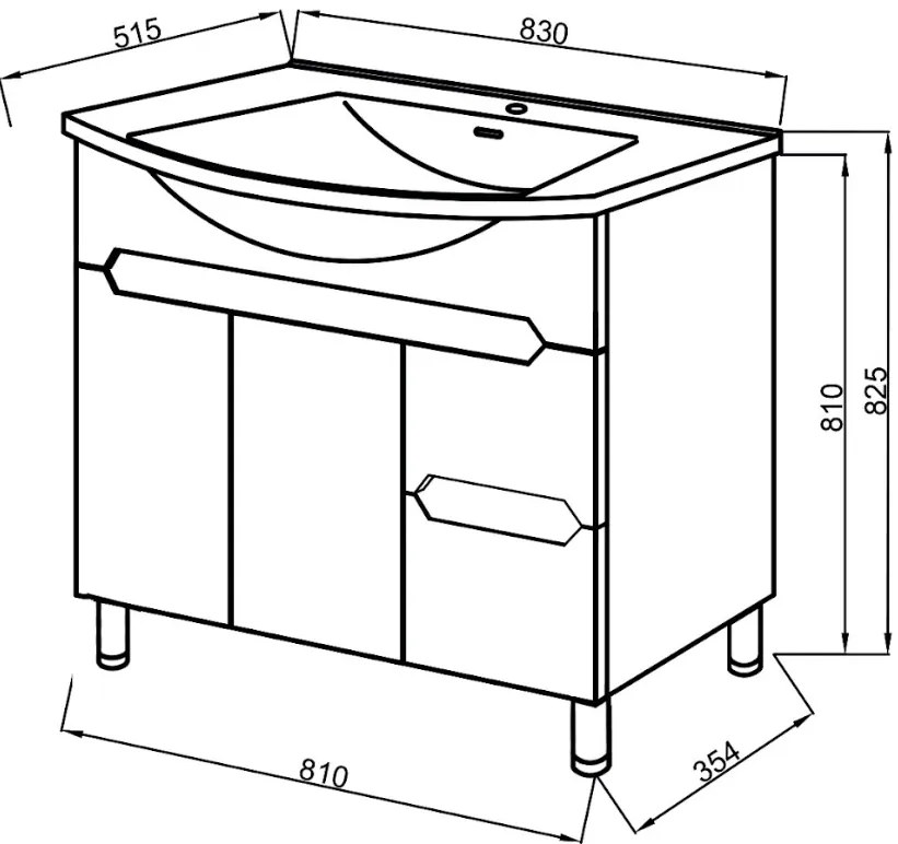 Lavedo Estel 85 koupelnová skříňka s umyvadlem z litého mramoru