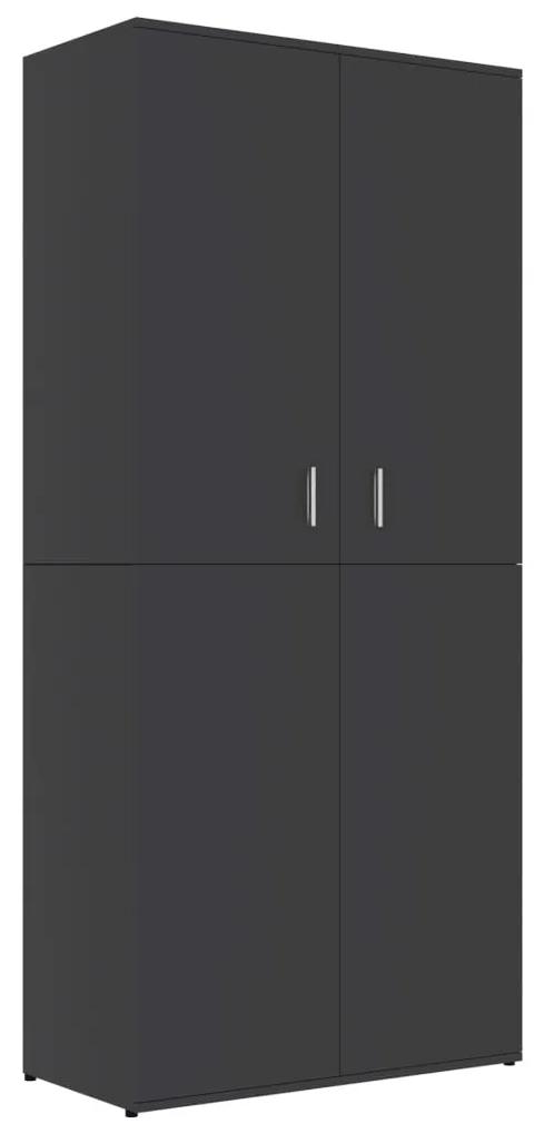 Botník šedý 80 x 39 x 178 cm dřevotříska - Default Title