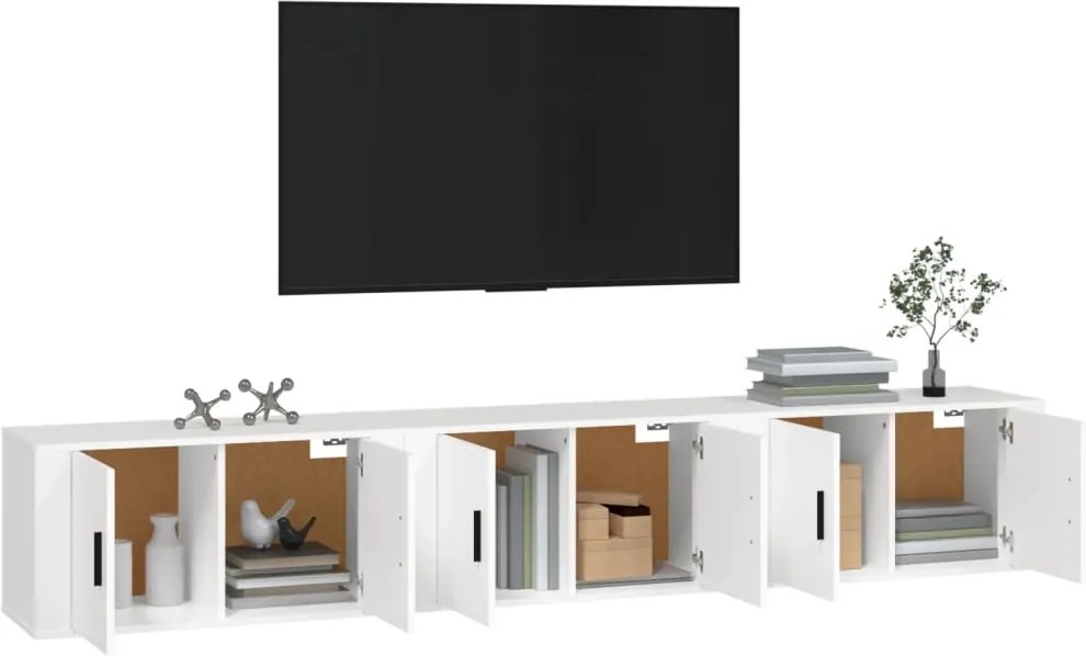 Nástěnné TV skříňky 3 ks bílé 80 x 34,5 x 40 cm 3188358