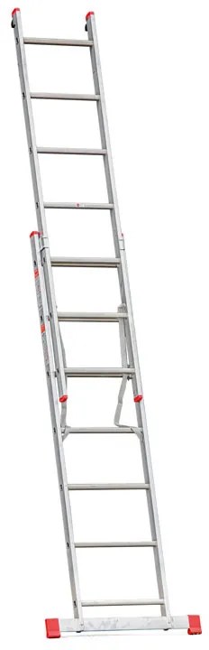 Hliníkový dvoudílný výsuvný žebřík VENBOS HOBBY, 2x7 příček, 3,1 m