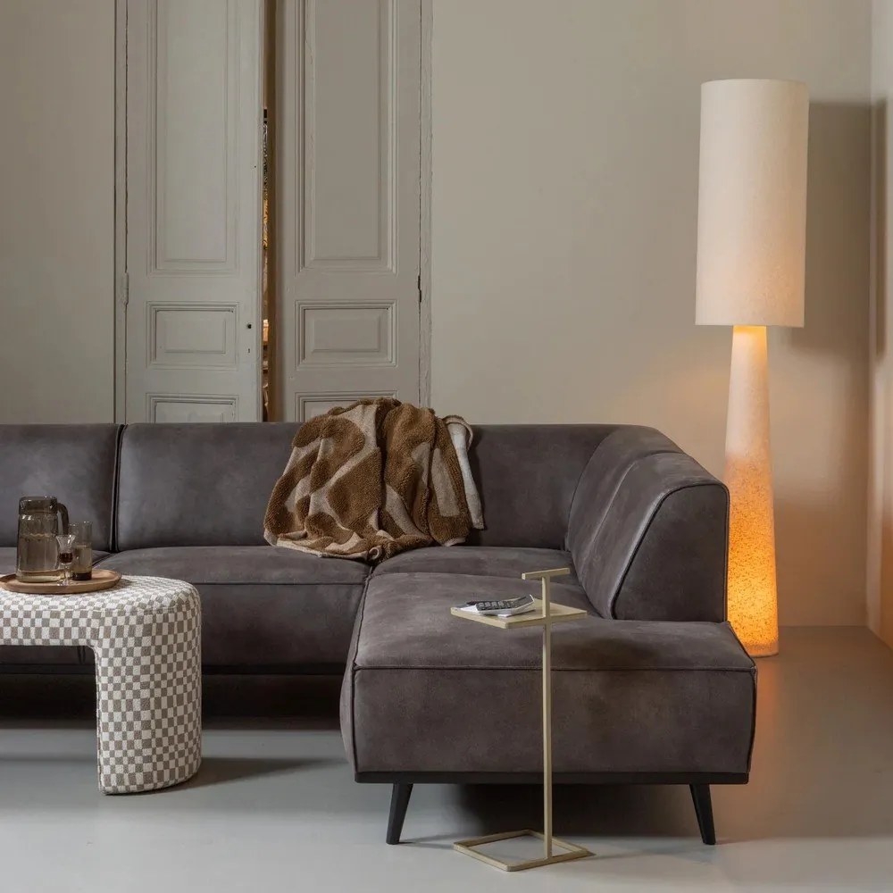 Béžová stojací lampa s textilním stínidlem (výška 187 cm) Loft – WOOOD