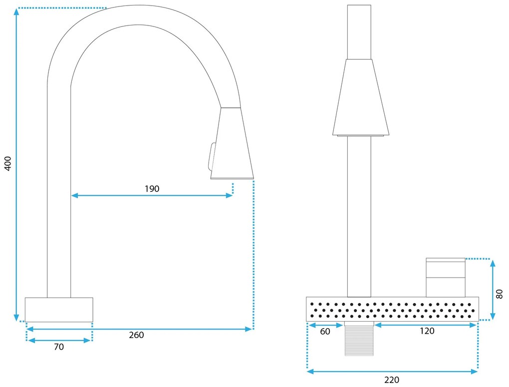 Dřezová baterie REA CONOR s výsuvnou sprškou, nikl kartáčovaný