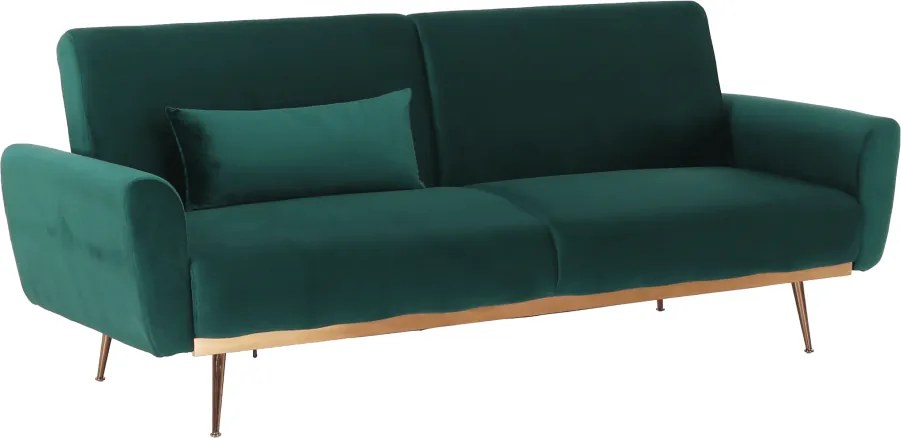Rozkládací pohovka, smaragdová Velvet látka, FASTA