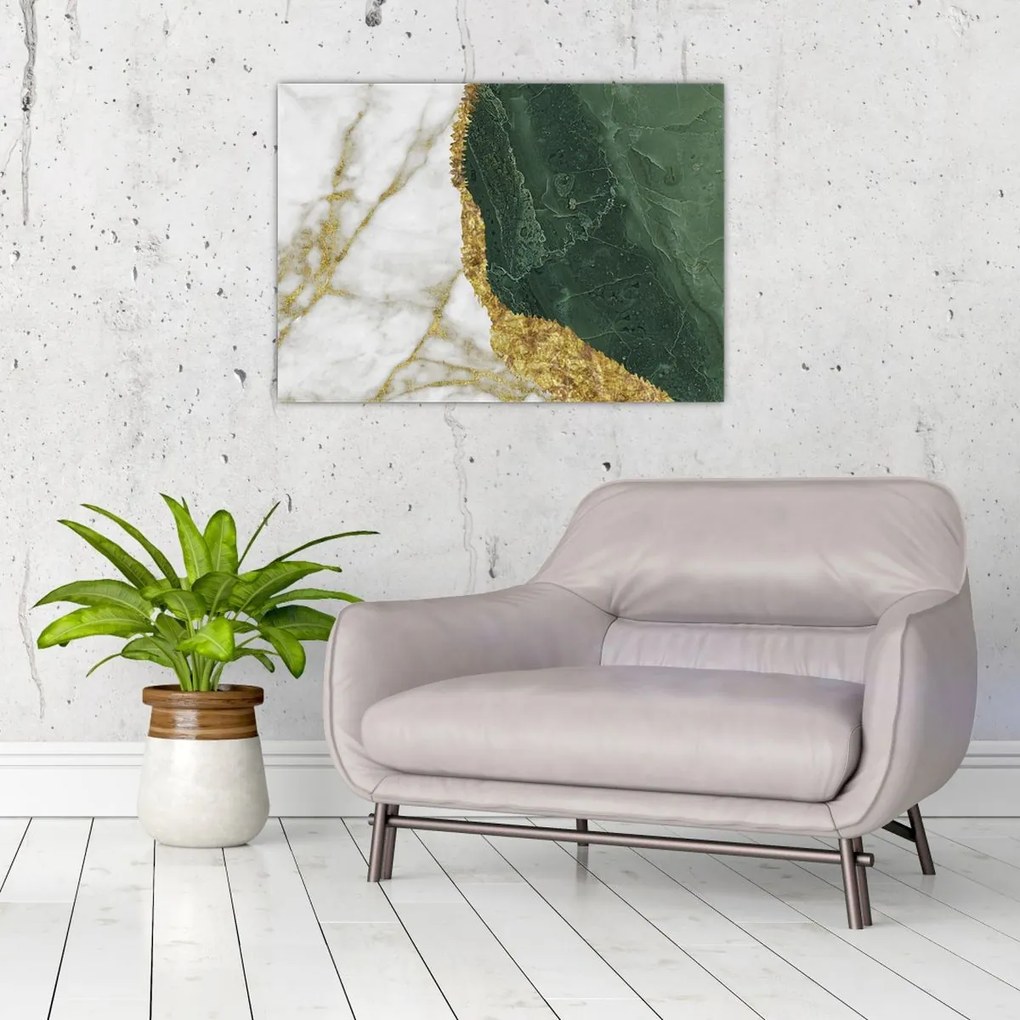 Skleněný obraz - Zelený mramor N⁰3 (70x50 cm)