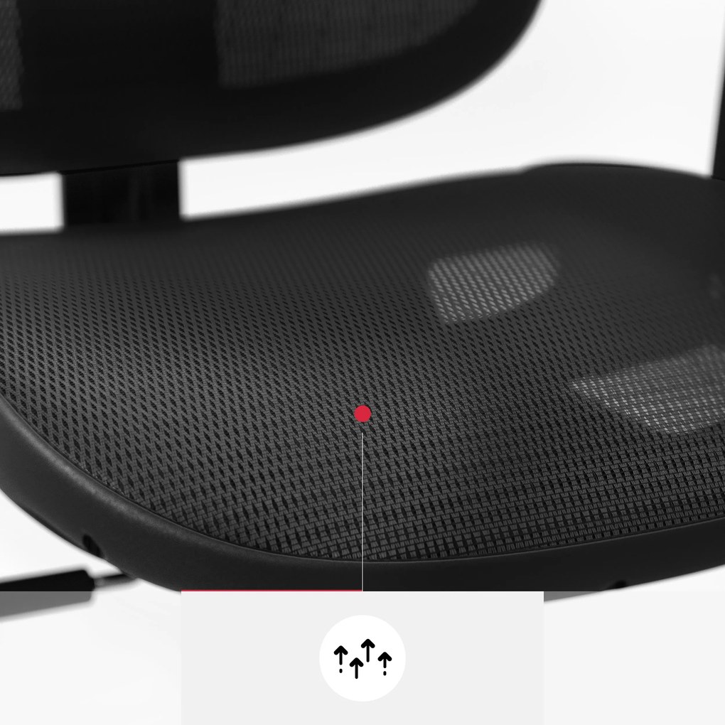 Ergonomická kancelářská židle ze síťoviny černá: Diablo V-Basic