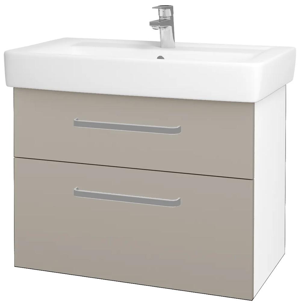 Dřevojas Koupelnová skříň Q MAX SZZ2 80 Varianta: N01 Bílá lesk / Úchytka T01 / D01 Beton