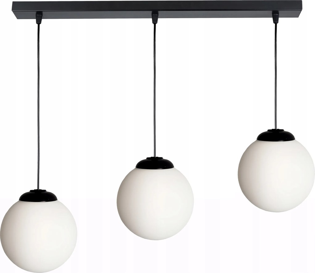 Závěsná Lampa Závěsný Stropní Lustr Loft Skleněný Stínidlo Koule Na 3 Led E27