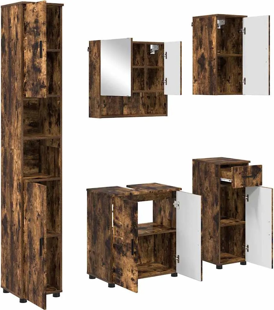 Sada koupelnového nábytku 5 ks Kouřový dub 61 x 35 x 64 cm 3392998